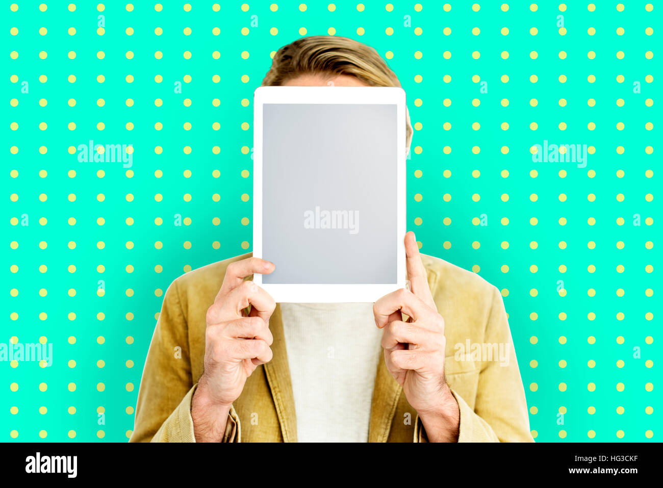 Person Holding Tablet Face Concept Stock Photo - Alamy
