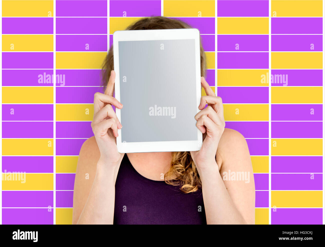 Person Holding Tablet Face Concept Stock Photo - Alamy