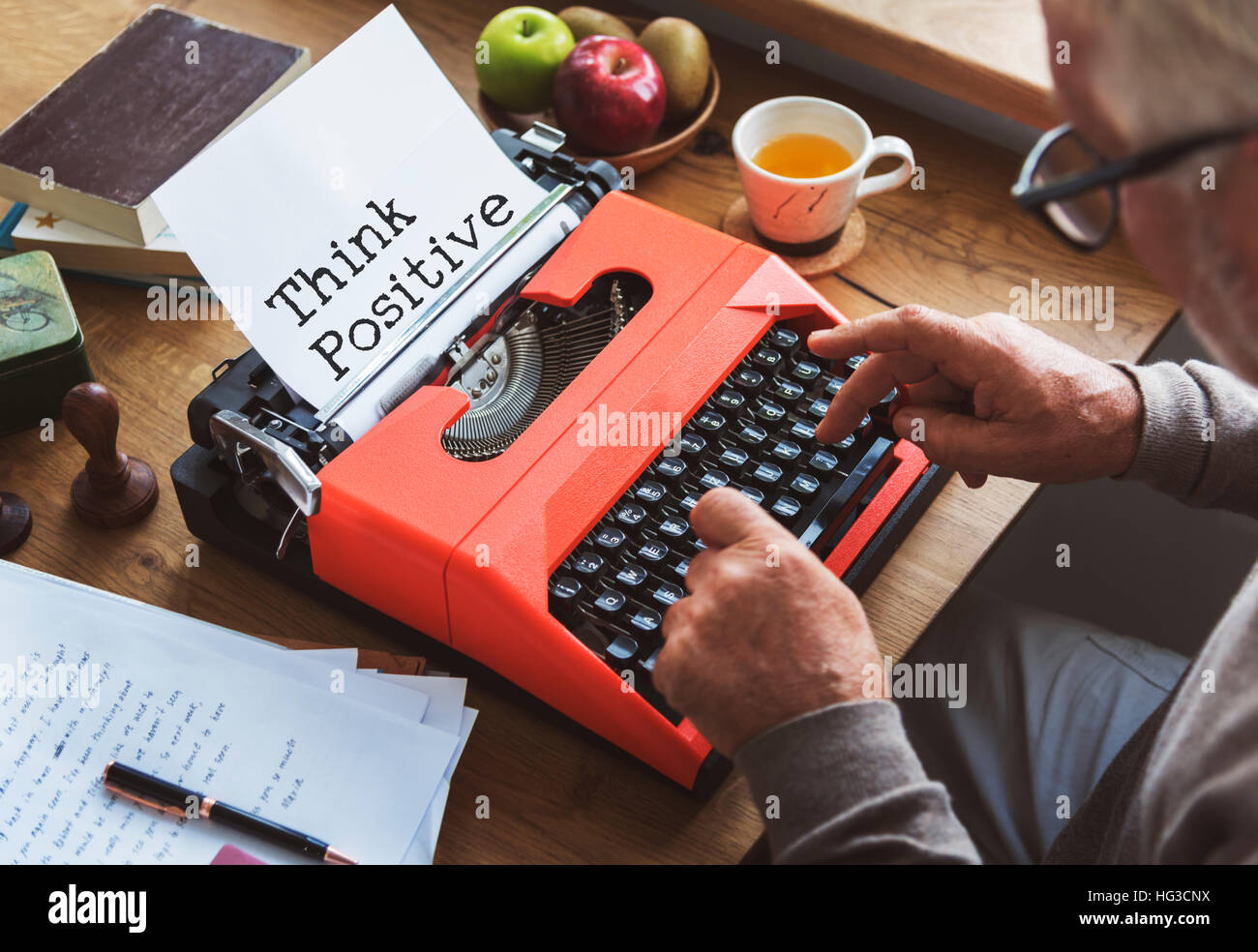 Be Positive Thinking Happy Smile Concept Stock Photo - Alamy