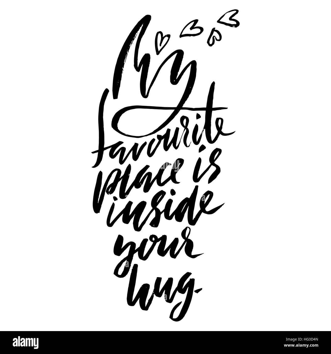 Hand lettered inspirational quote. Hand brushed ink lettering. Modern ...