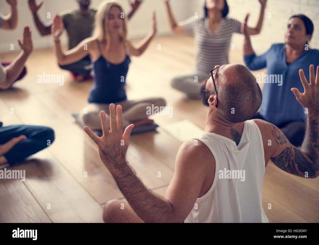 Diversity People Exercise Class Relax Concept Stock Photo - Alamy