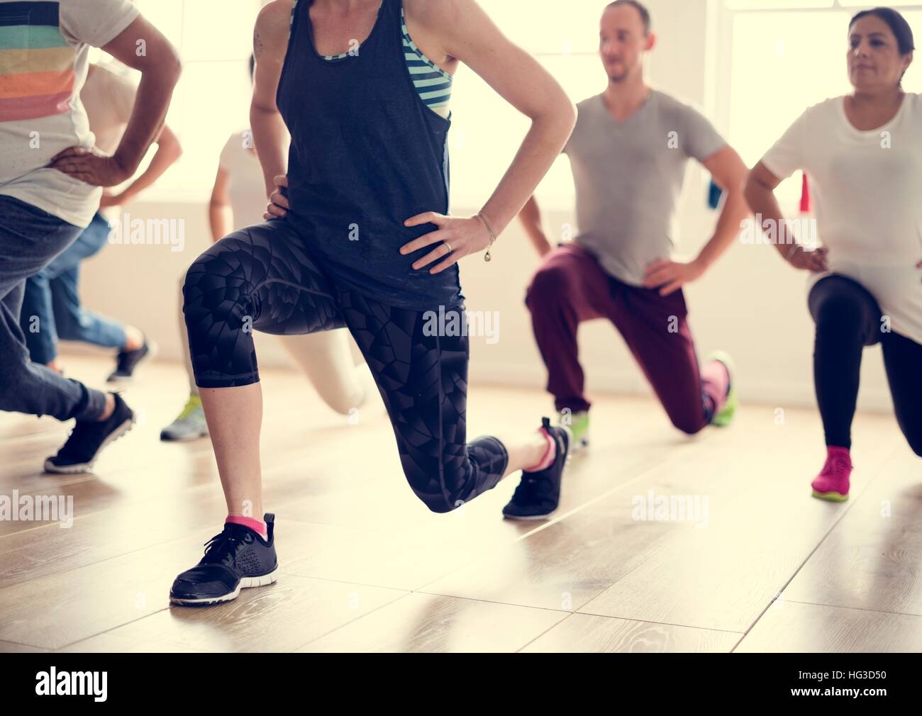 Diversity People Exercise Class Relax Concept Stock Photo - Alamy