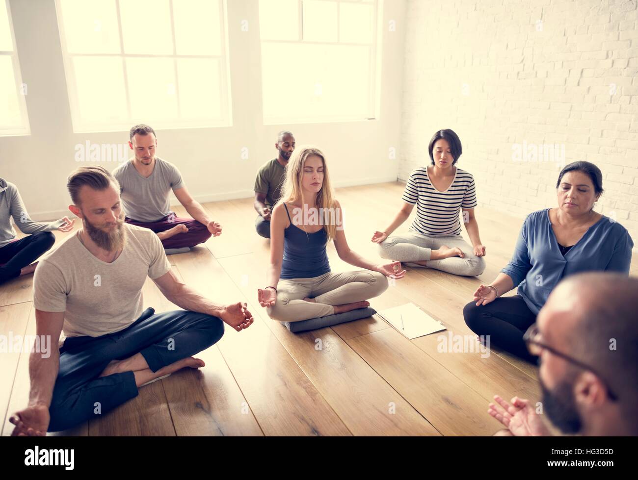 Diversity People Exercise Class Relax Concept Stock Photo - Alamy