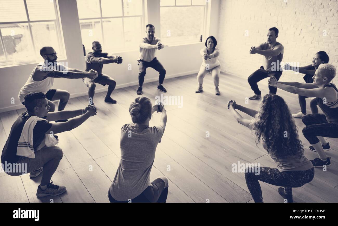 Diversity People Exercise Class Relax Concept Stock Photo - Alamy