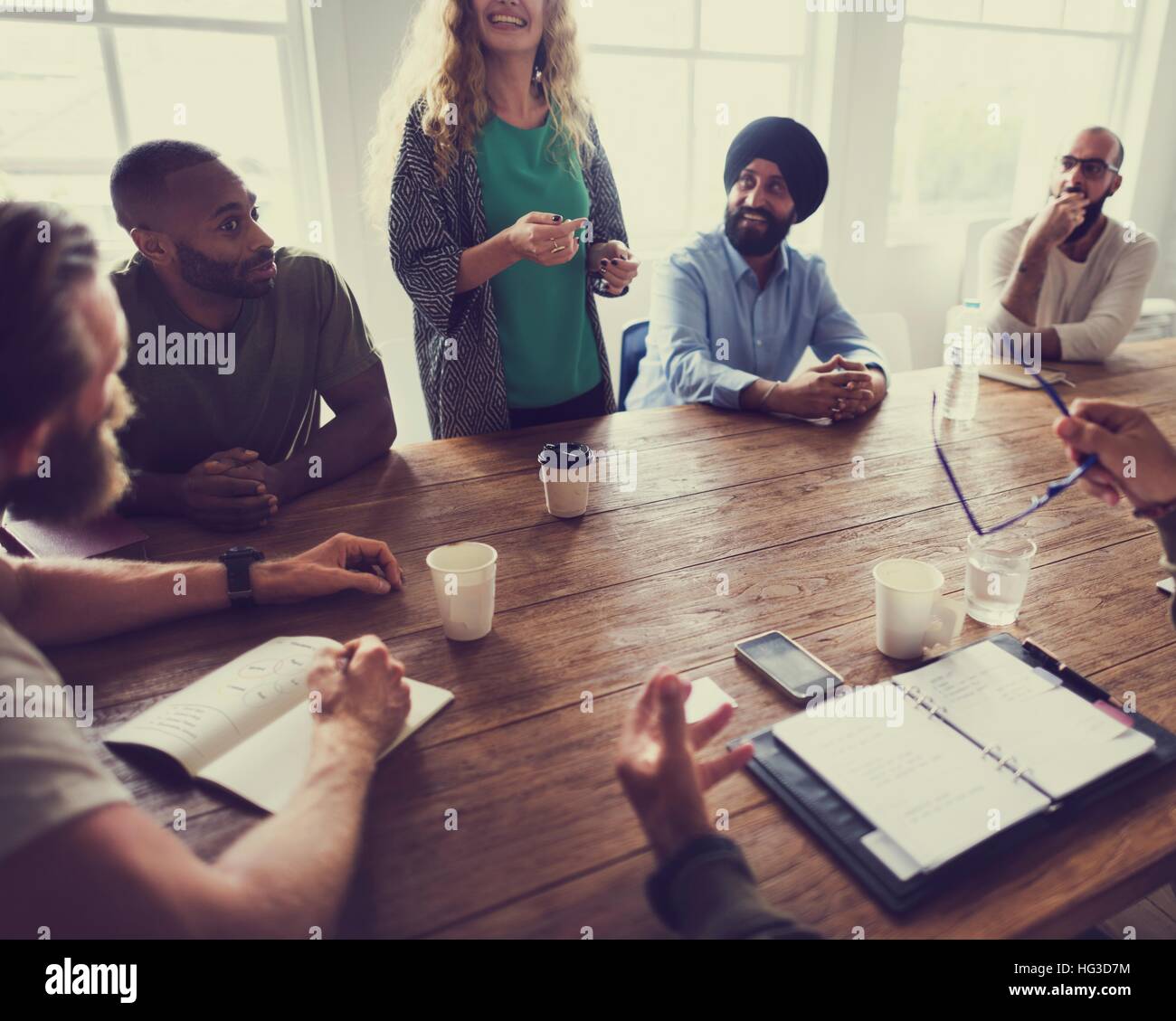 Meeting Table Networking Sharing Concept Stock Photo - Alamy