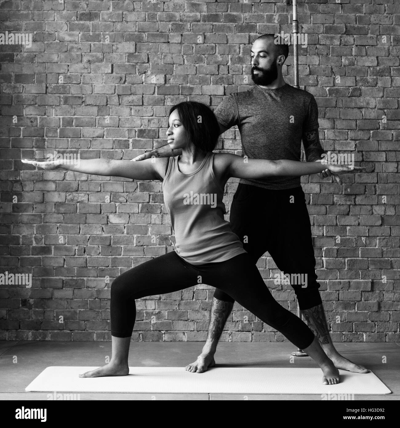 Yoga Practice Exercise Class Concept Stock Photo - Alamy