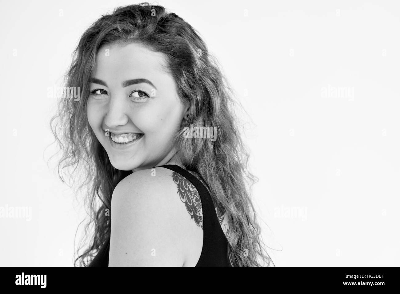 Positive confident young european Black and White Stock Photos & Images ...