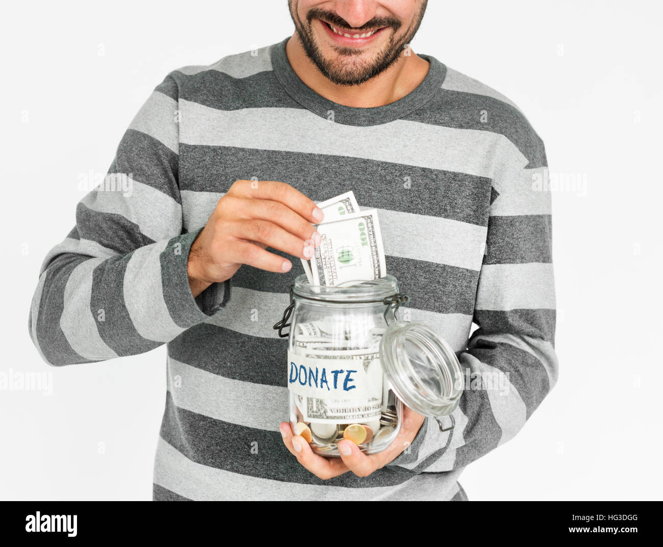 Man GIving Money Donation Charity Concept Stock Photo - Alamy