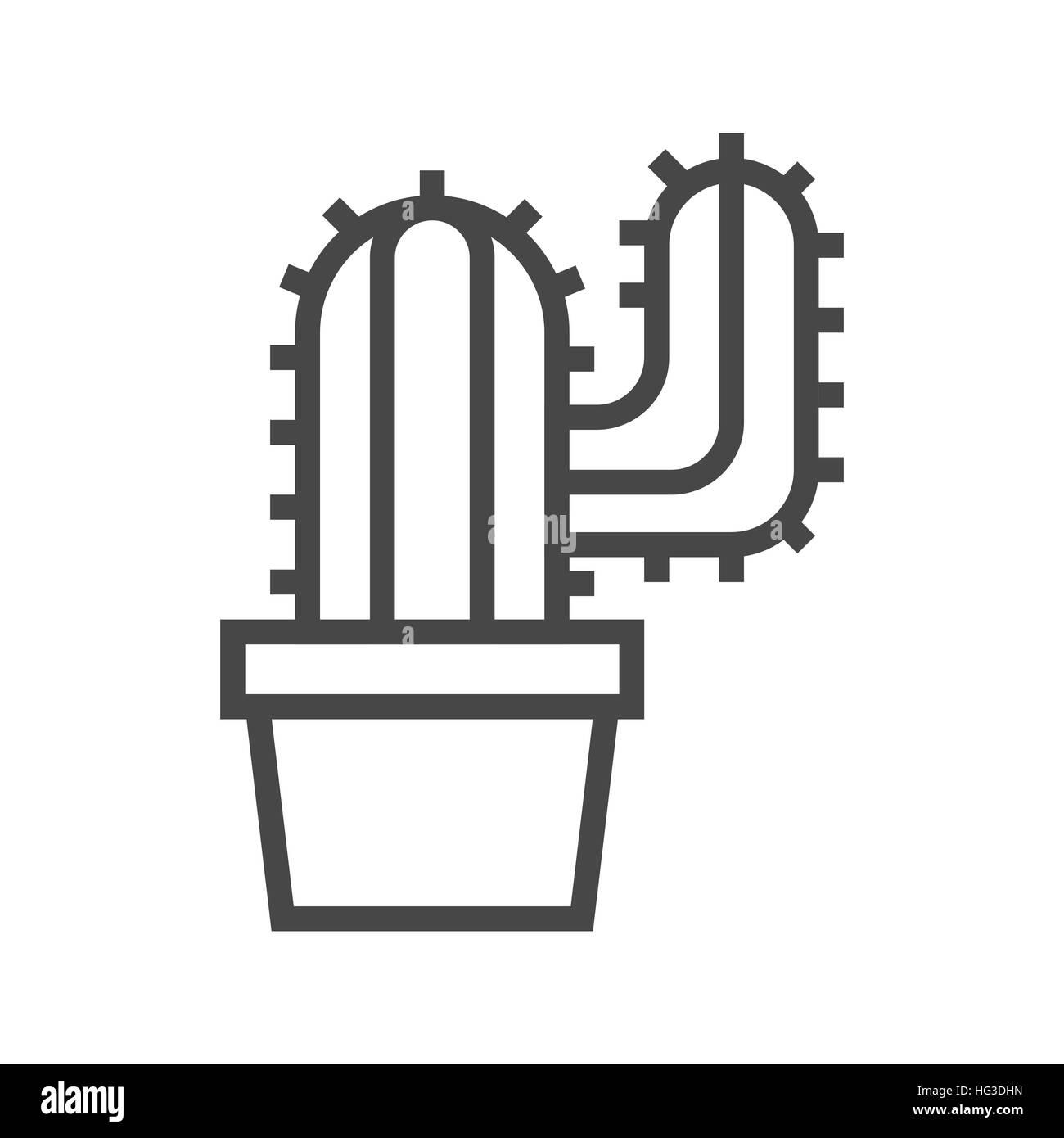 Thin plant on pot Black and White Stock Photos & Images - Alamy