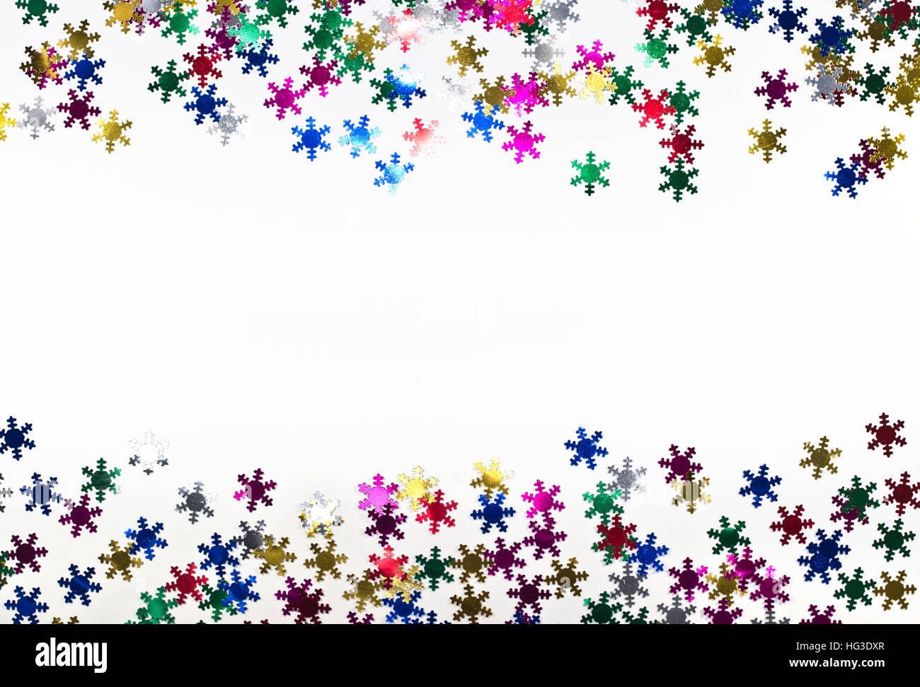 Color snowflakes on white background. Celebratory Christmas background ...