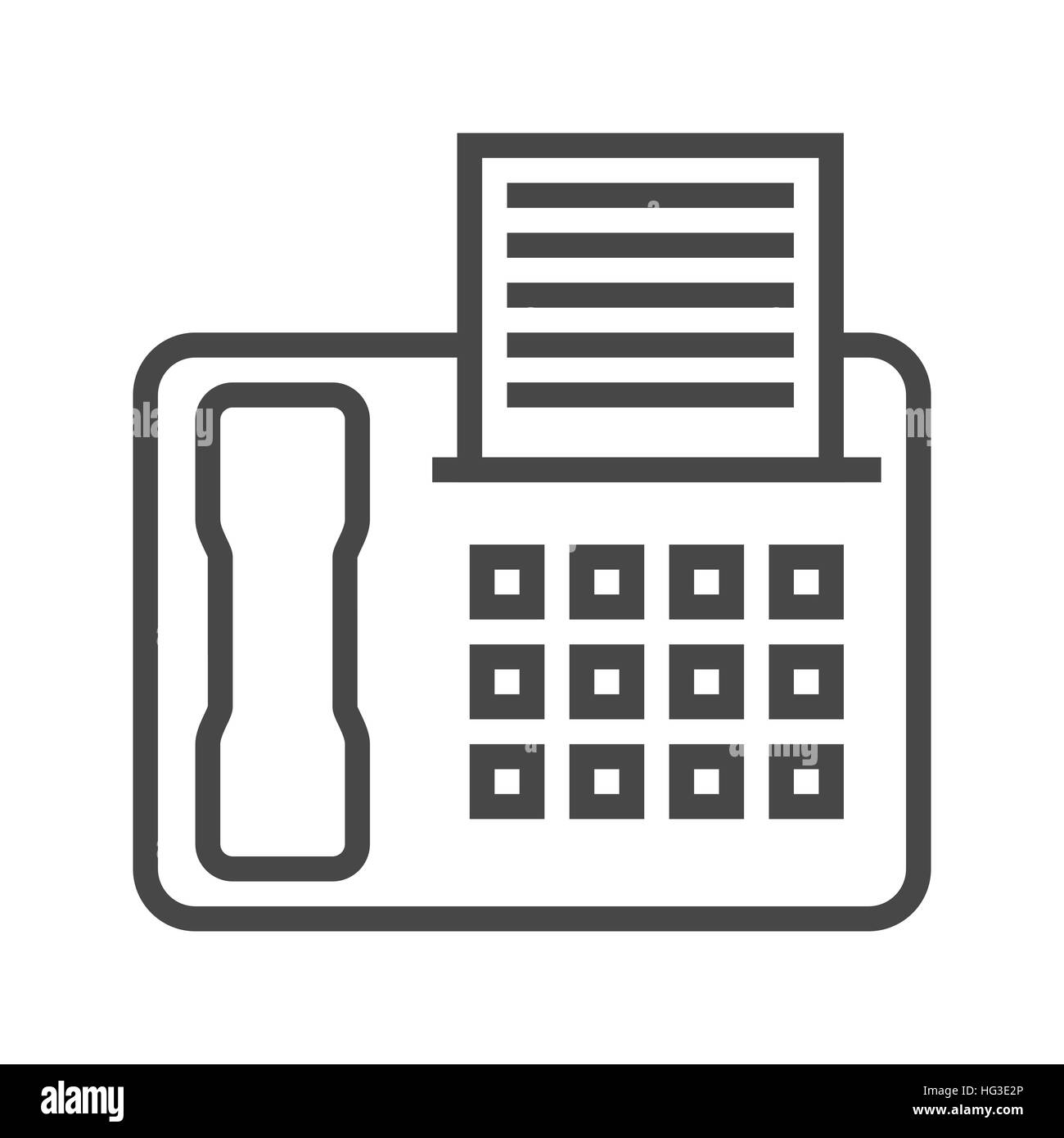 Fax Thin Line Vector Icon Isolated on the White Background Stock Vector ...