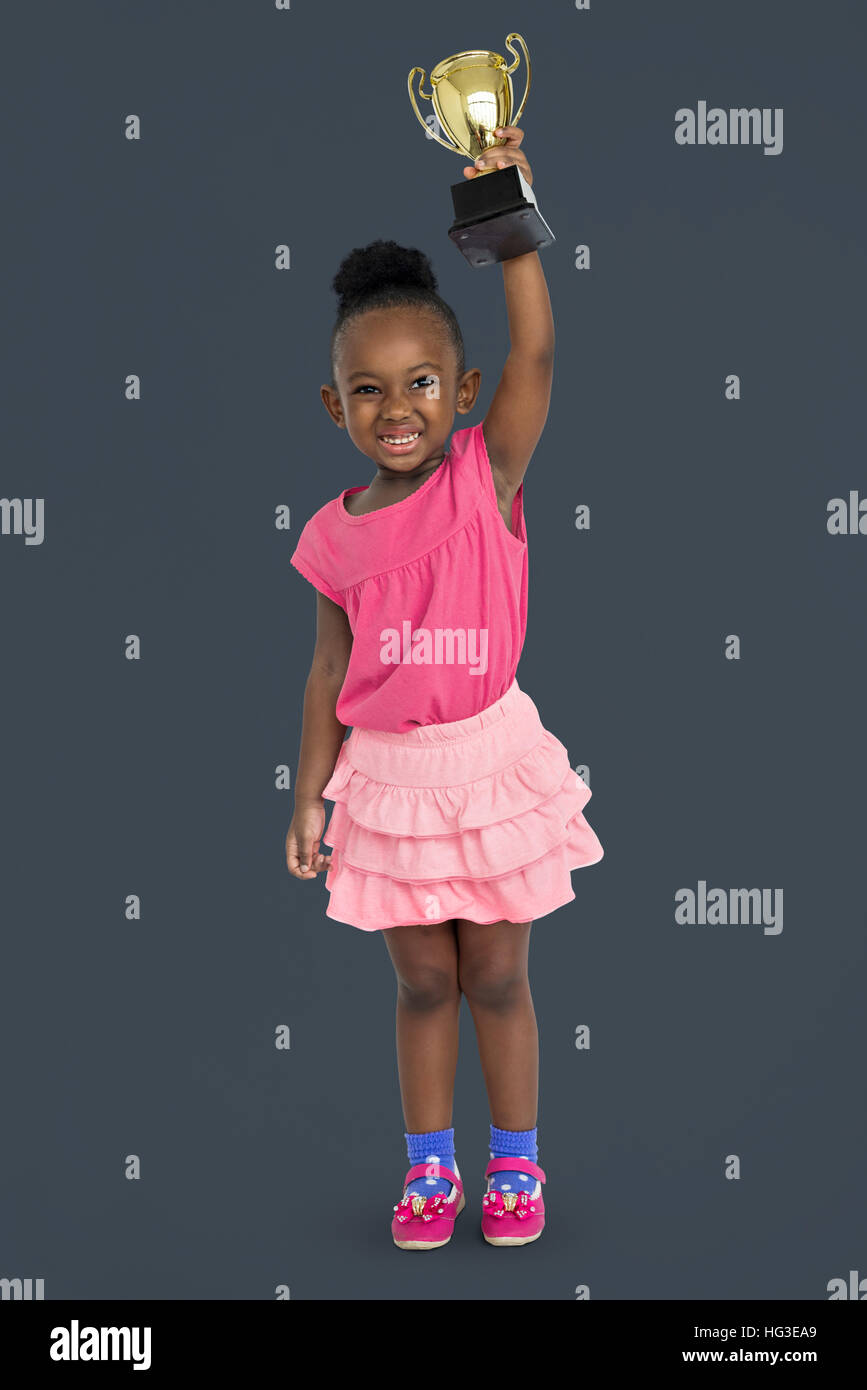 African Girl Won Prize Award Reward Portrait Concept Stock Photo - Alamy