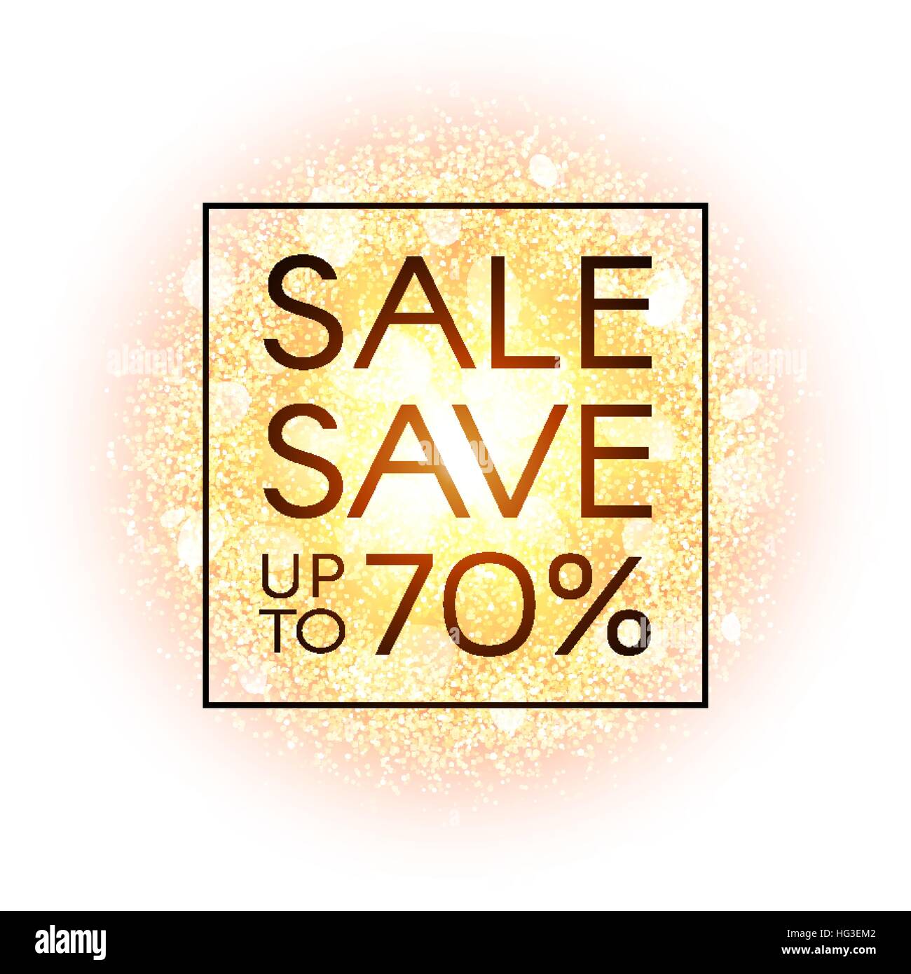 Sale banner on abstract explosion background with gold glittering ...