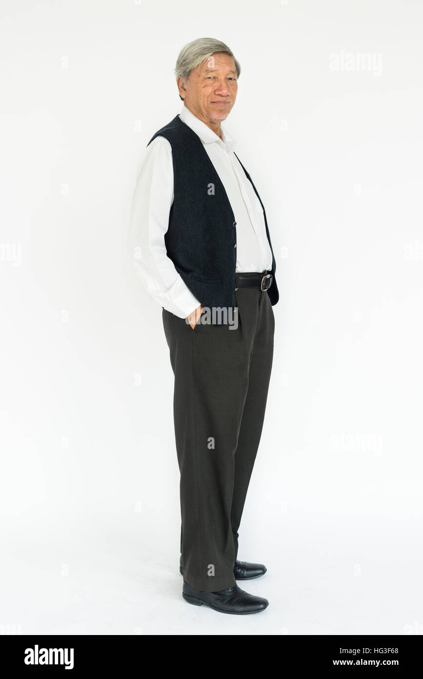 Old Gentleman Standing Pose Concept Stock Photo - Alamy