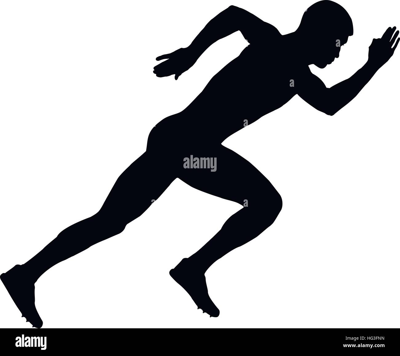 start of a sprinter runner men black silhouette Stock Vector Image ...