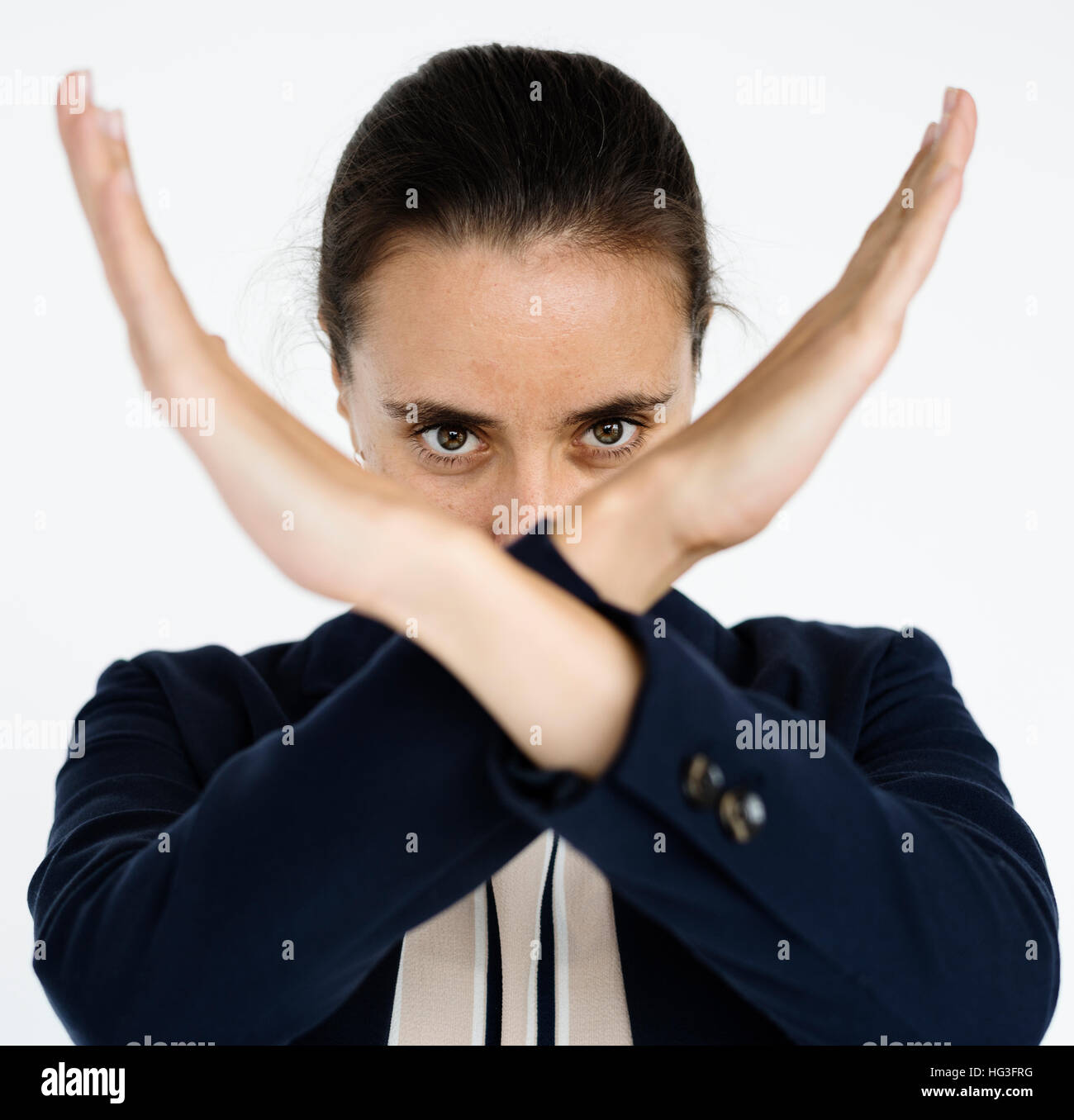 Woman Serious Studio Portrait Concept Stock Photo - Alamy