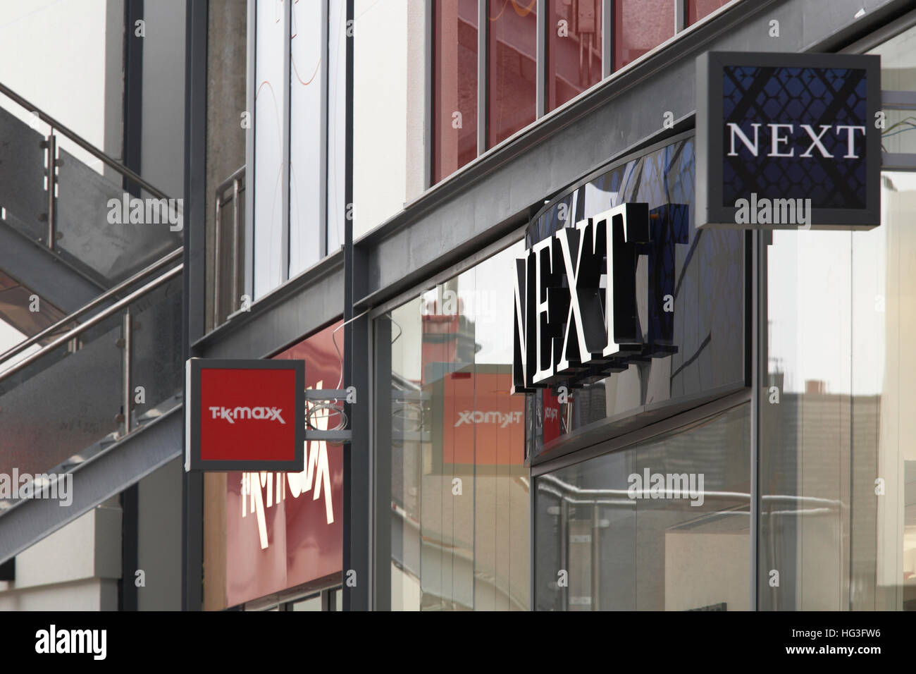 Next and TK Maxx sign Stock Photo - Alamy