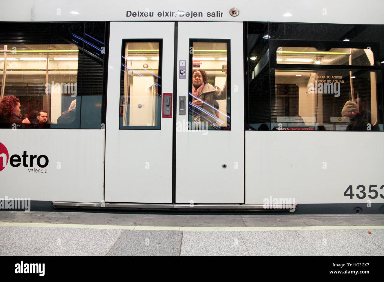 underground train Valencia Spain Stock Photo - Alamy