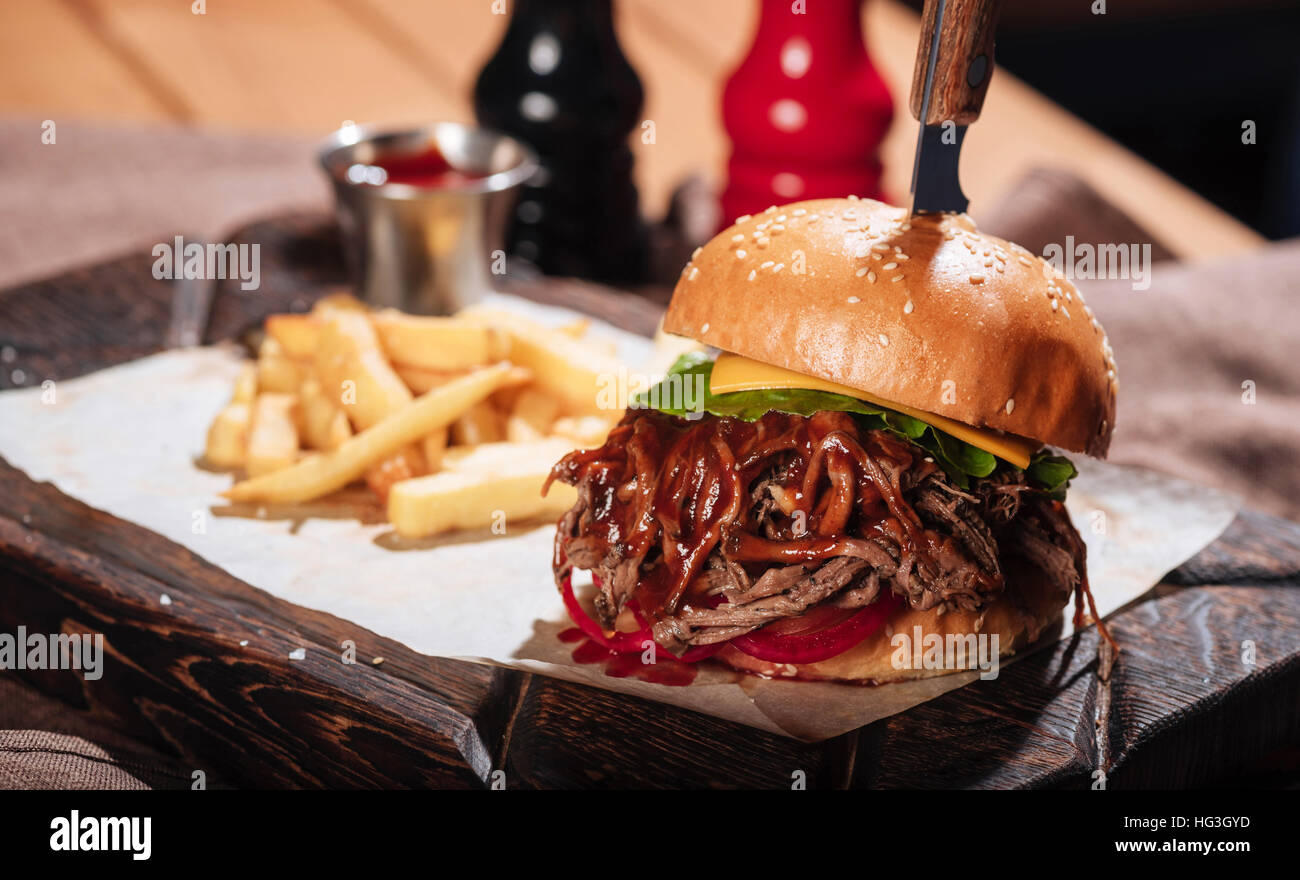 Burger And Fries High Resolution Stock Photography and Images - Alamy