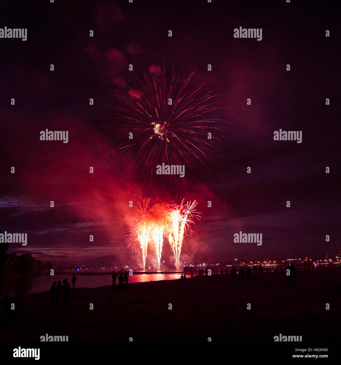 Beautiful fireworks during New Year’s Eve celebration in Riga, Latvia ...