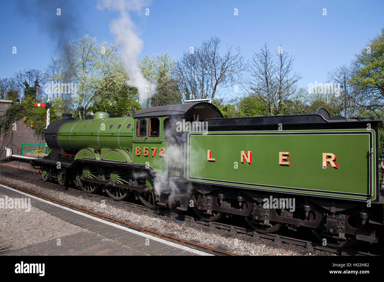 Steam engine leaving Sheringham station on North Norfolk's Poppy Line ...
