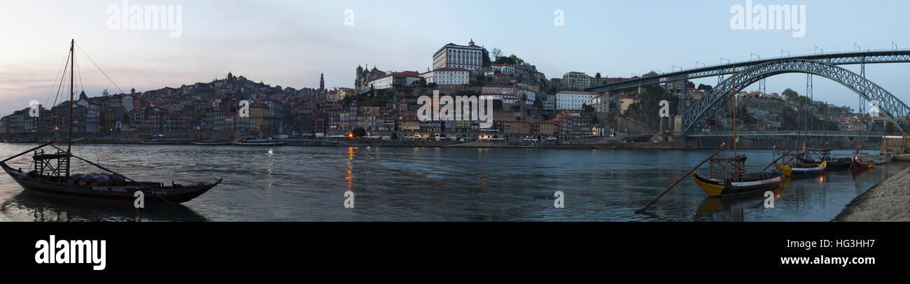 Portugal: the skyline of Porto with view of the Ponte Dom Luís I, the ...