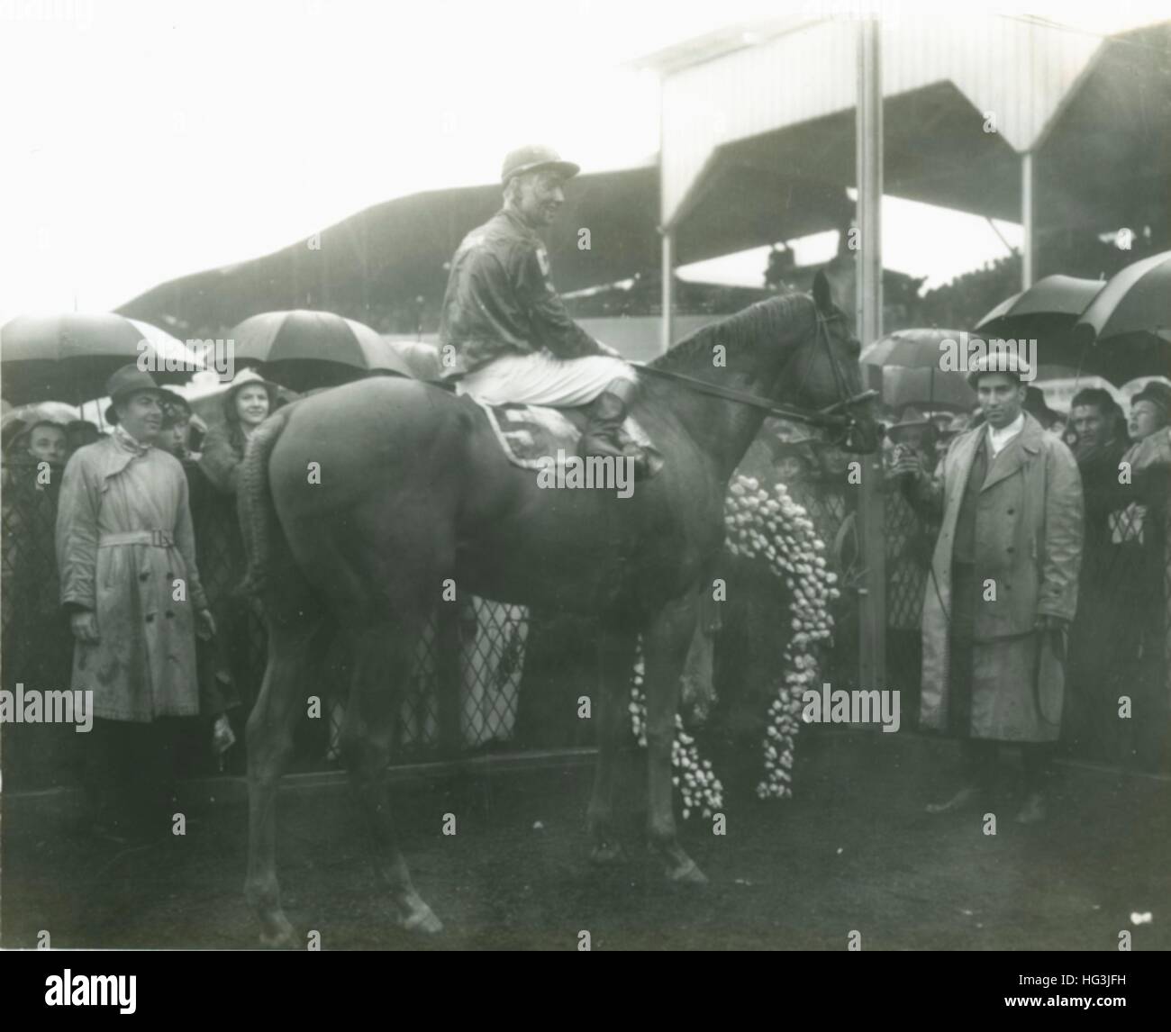 Dauber, Moose Peters Up, winner 1958 Preakness, William du Pont Jr ...