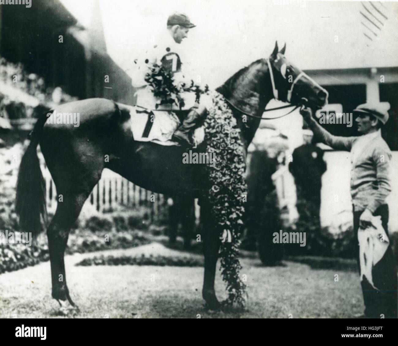 Gallant Fox, Earl Sande Up, winner 1930 Kentucky Derby, 1930 Preakness ...