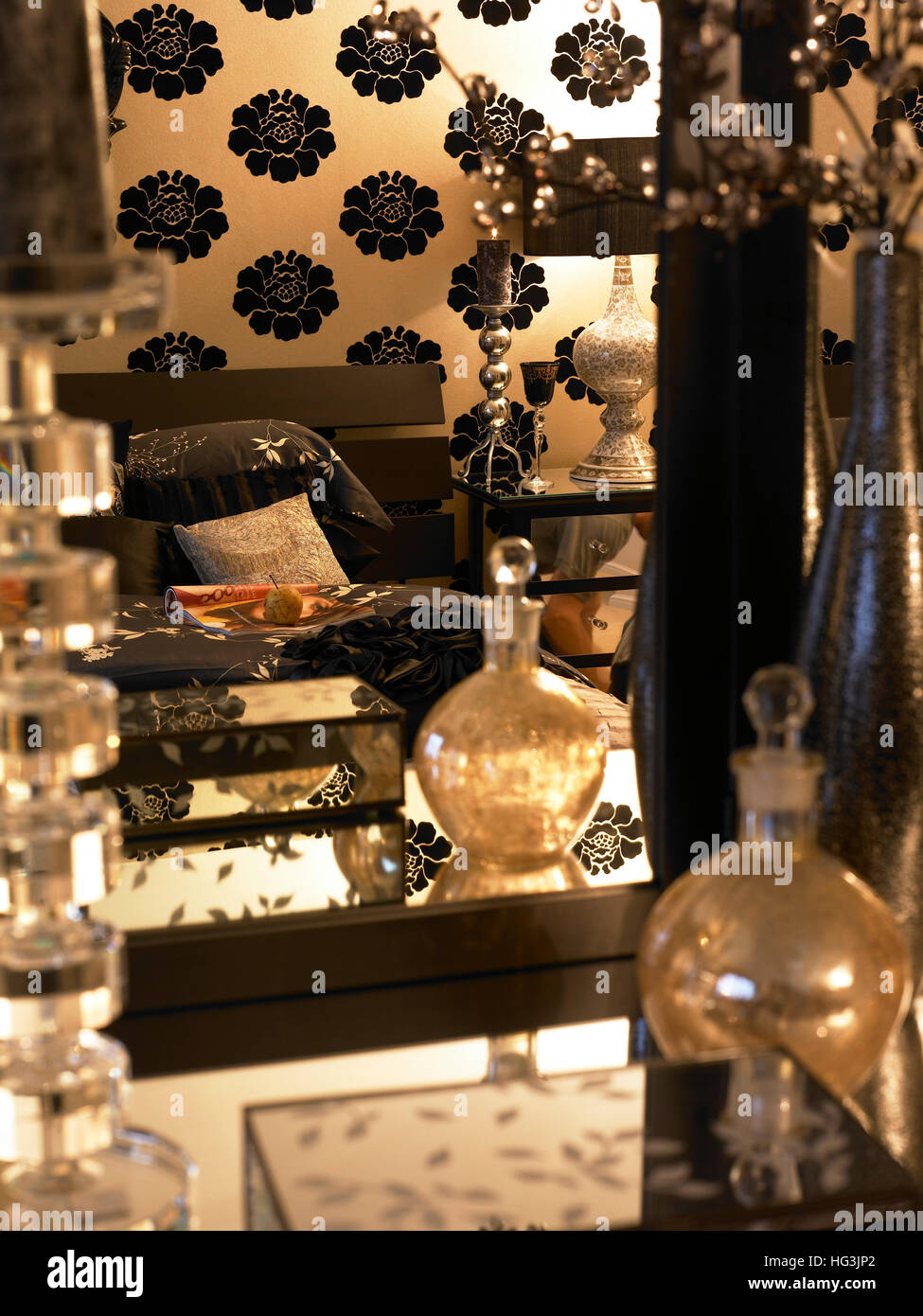 Dressing table with perfume bottle Stock Photo - Alamy