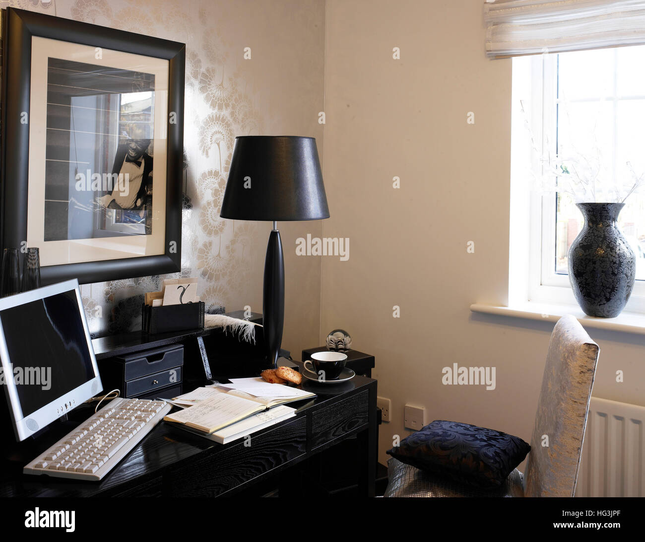 Study area with computer Stock Photo - Alamy