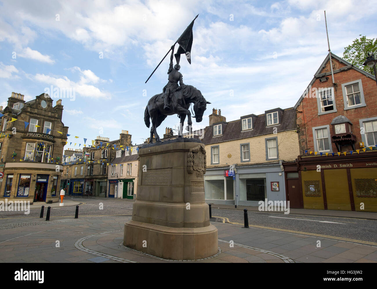 1514 Memorial statue, Hawick, Roxburghshire, Scotland, UK, know as ...