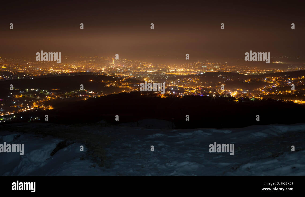 Iasi city skyline at night, Romania Stock Photo - Alamy