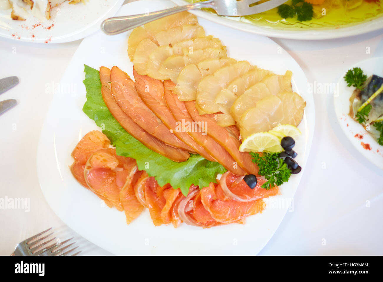 serving dishes in the restaurant Stock Photo - Alamy