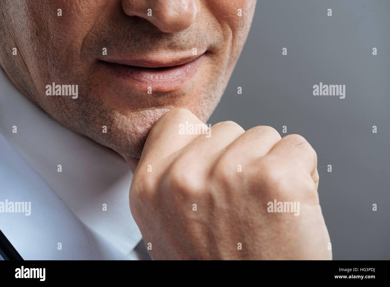 Male mouth and chin close up hi-res stock photography and images - Alamy