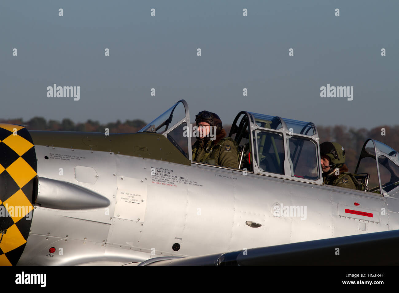 Vintage Harvard American WW2 training aircraft at Wolverhampton ...