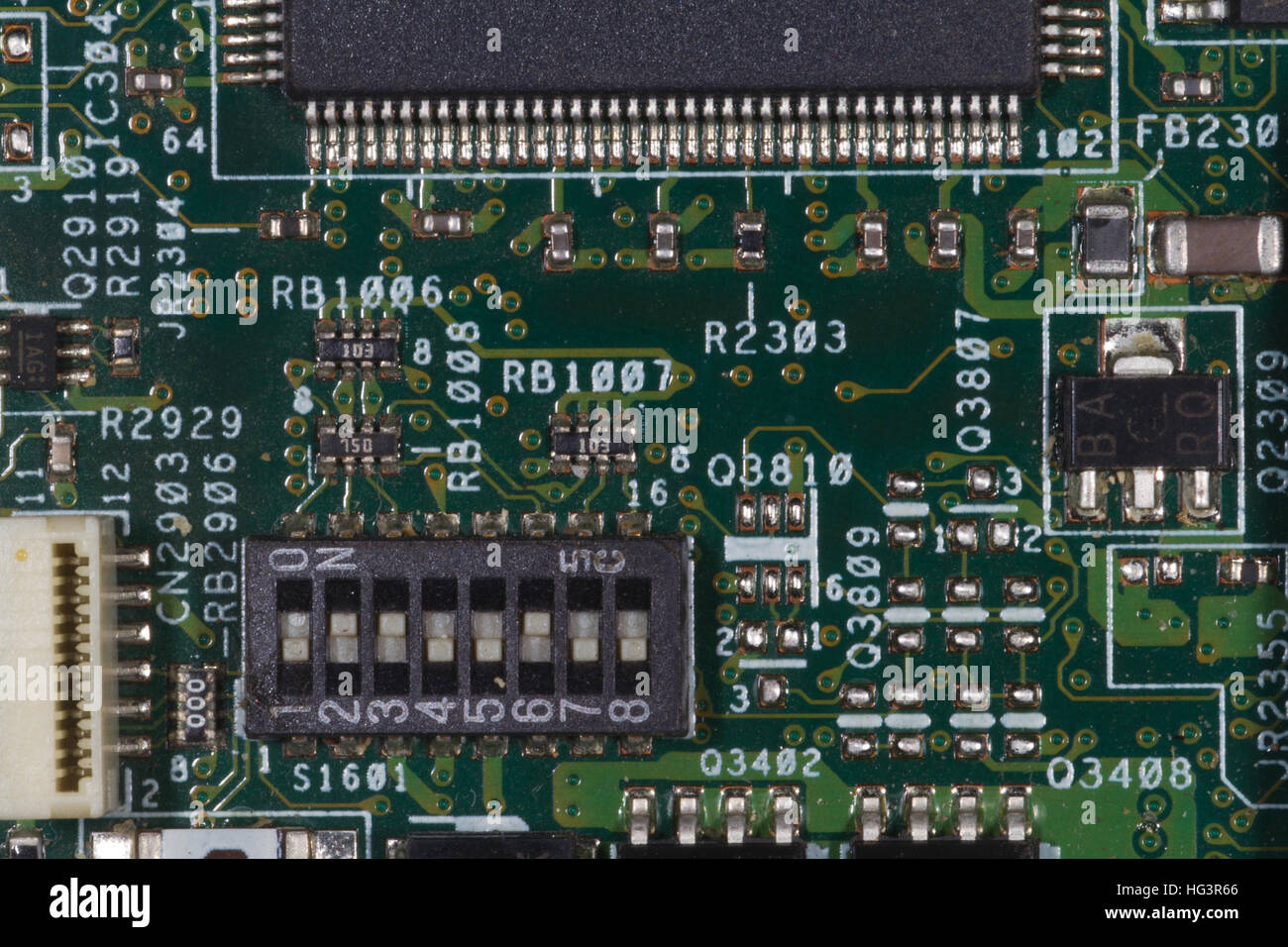 computer board with soldered components Stock Photo - Alamy