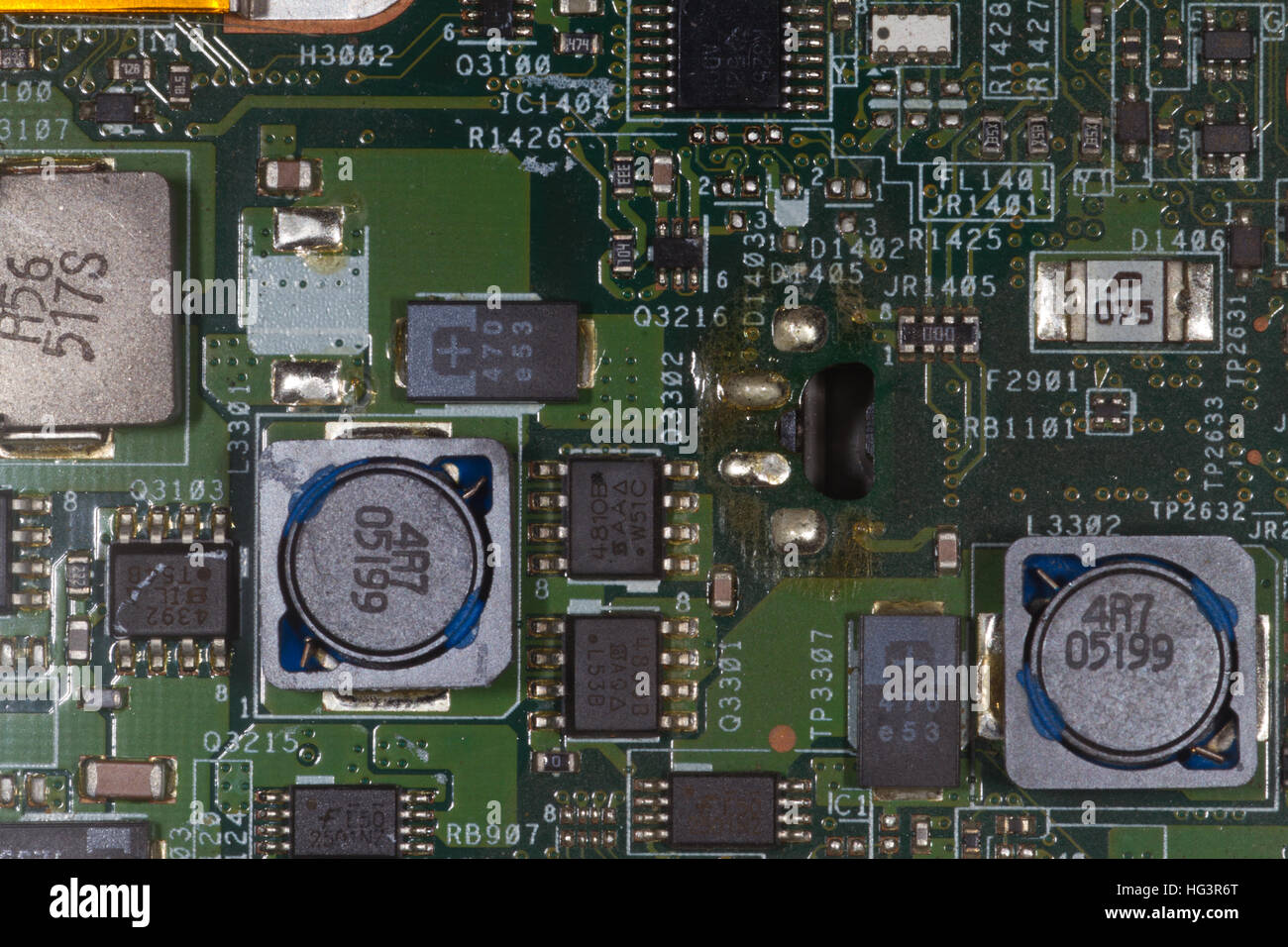 computer board with soldered components Stock Photo - Alamy