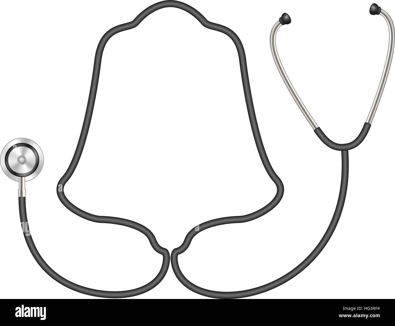 Stethoscope in shape of bell in black design Stock Vector Image & Art ...