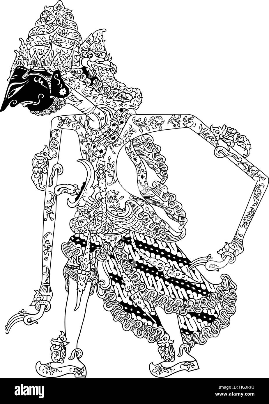 Batara Kuwera, a character of traditional puppet show, wayang kulit ...