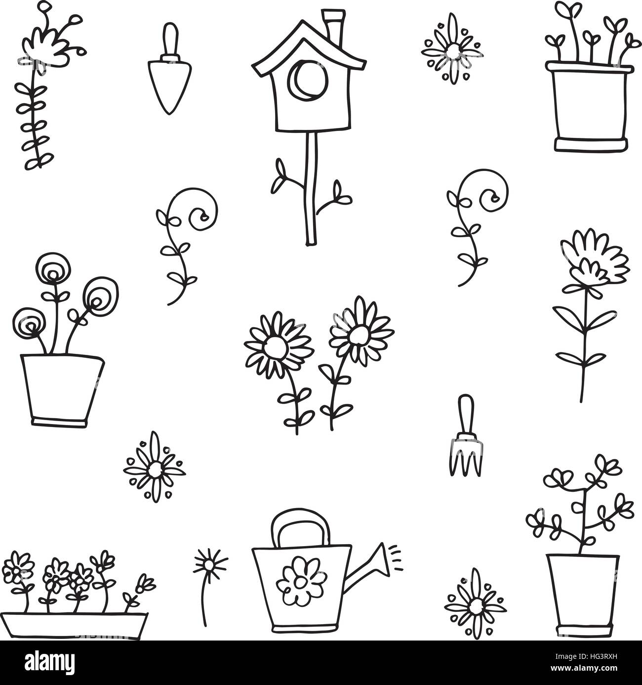 Illustration of spring doodle set Stock Vector Image & Art - Alamy