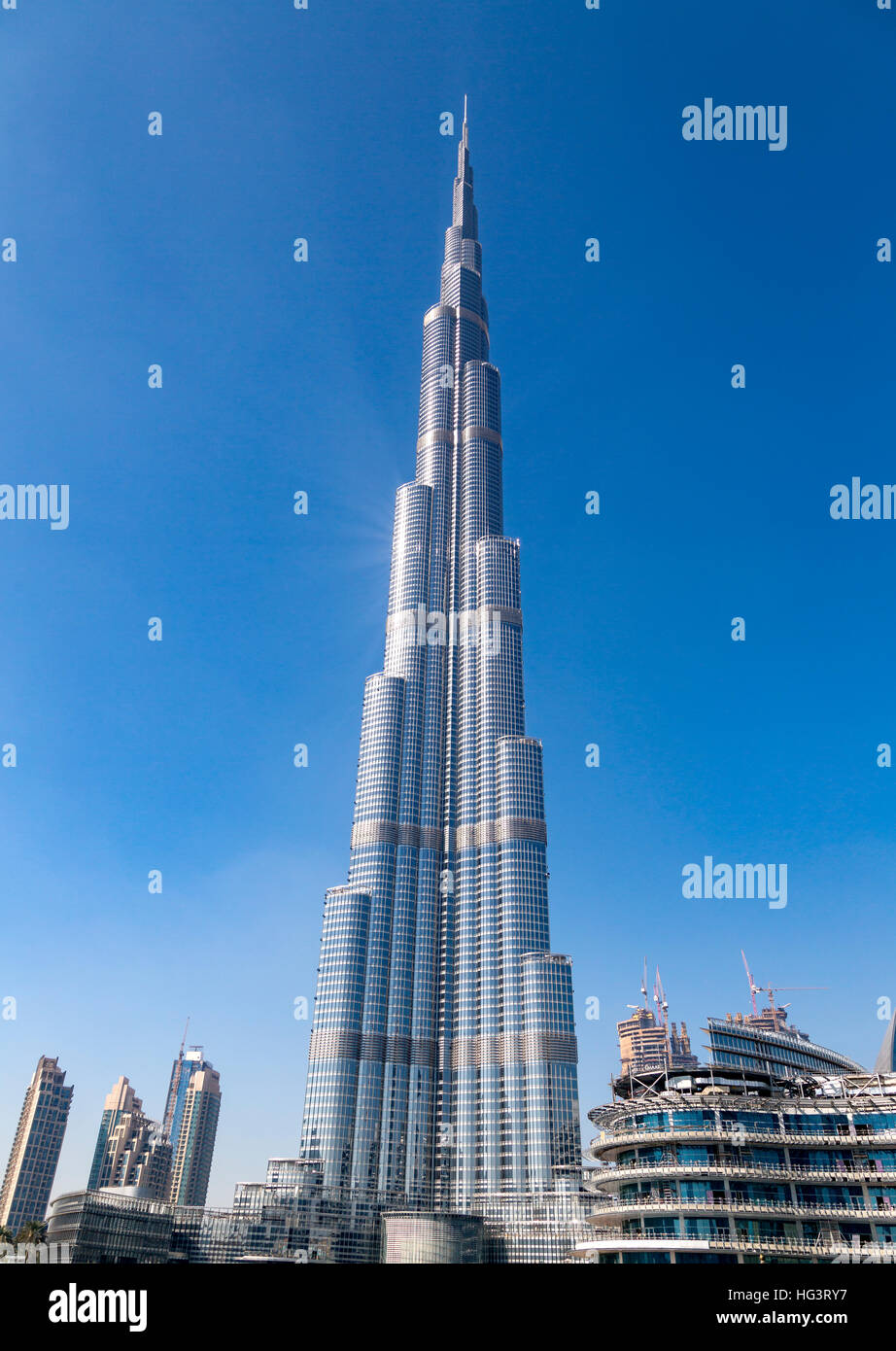 DOWNTOWN DUBAI, UAE - December29, 2016: A skyline view Dubai Mall ...