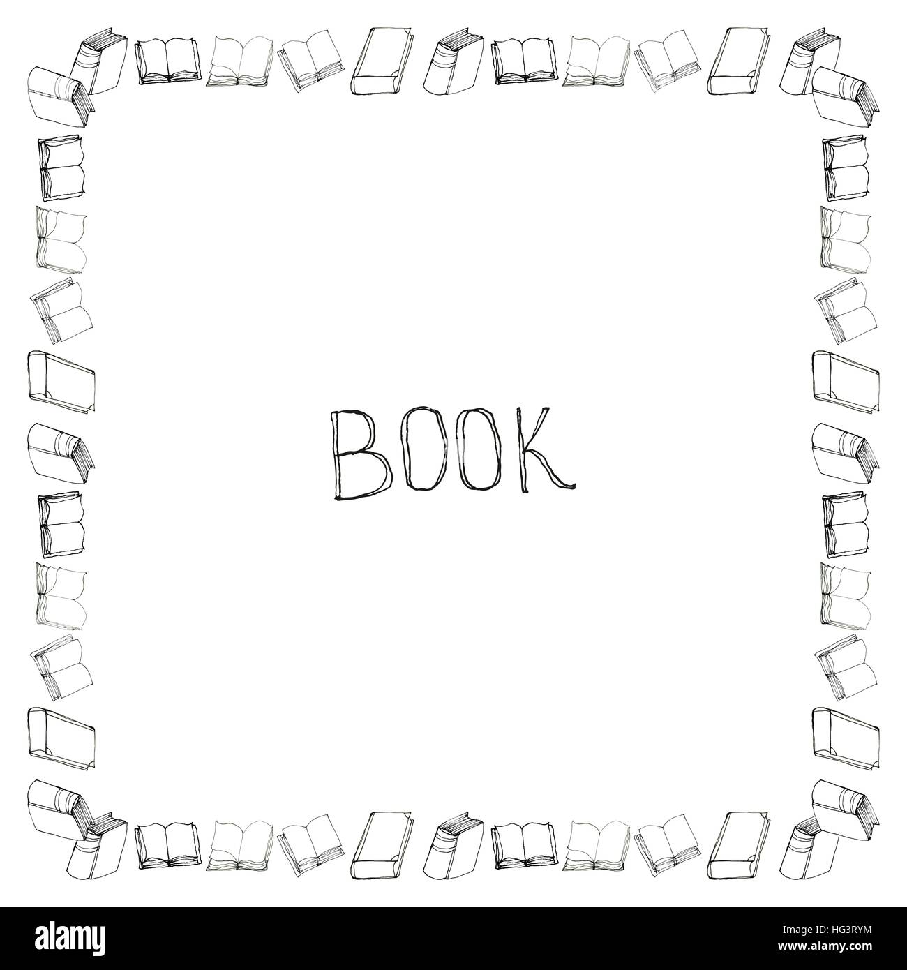 Book doodle frame Stock Vector Image & Art - Alamy