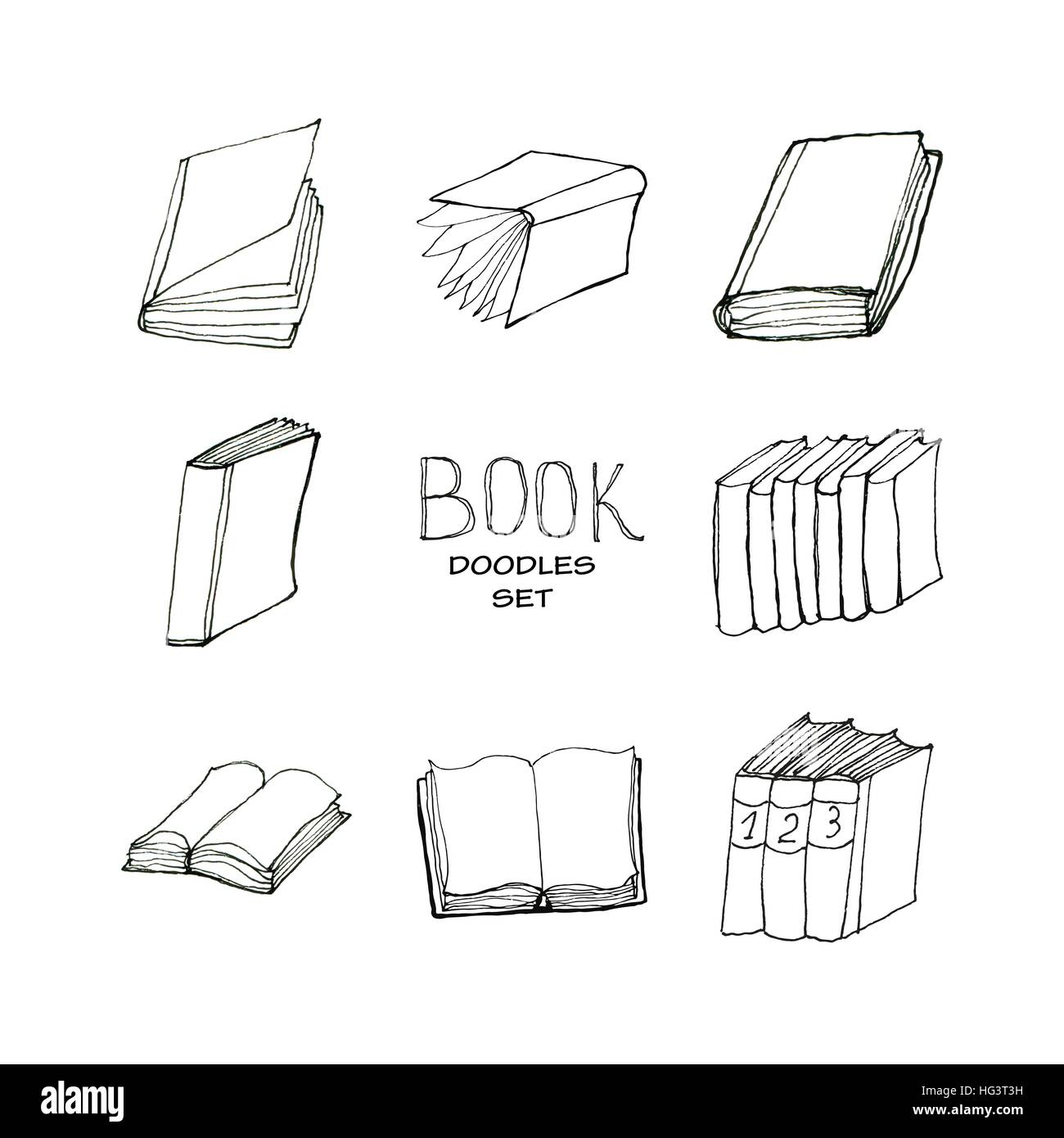 Book doodles set Stock Vector Image & Art - Alamy