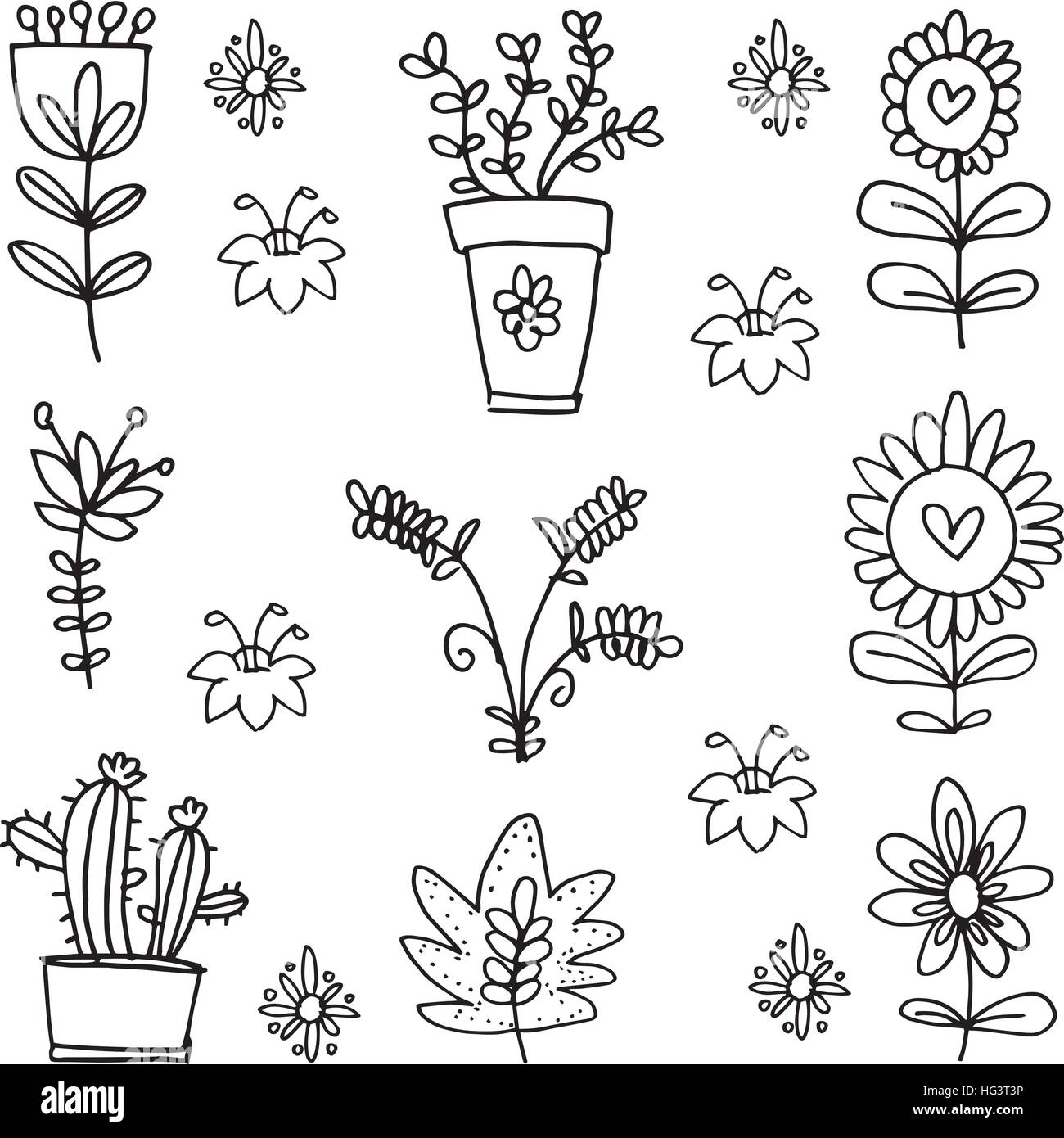 Doodle of spring with flower style Stock Vector Image & Art - Alamy