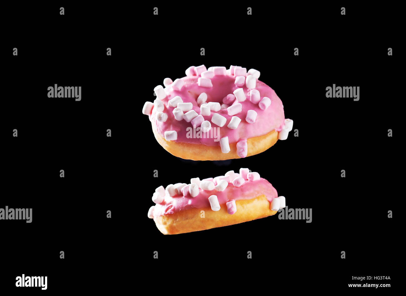 Two donuts chocolate icing hi-res stock photography and images - Alamy