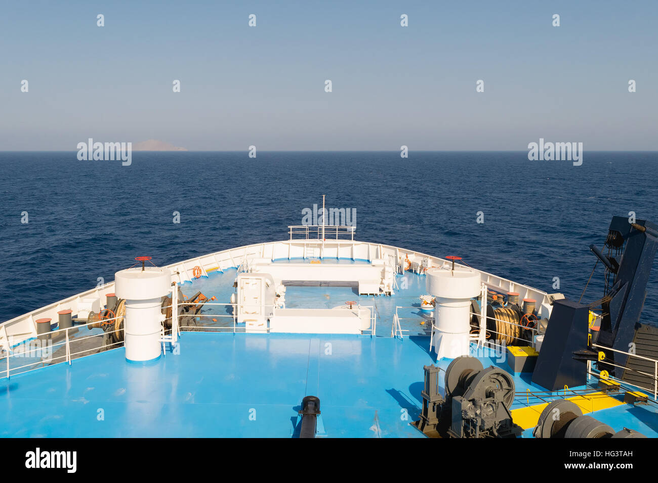 Front of a ferry boat while travelling at the sea Stock Photo - Alamy