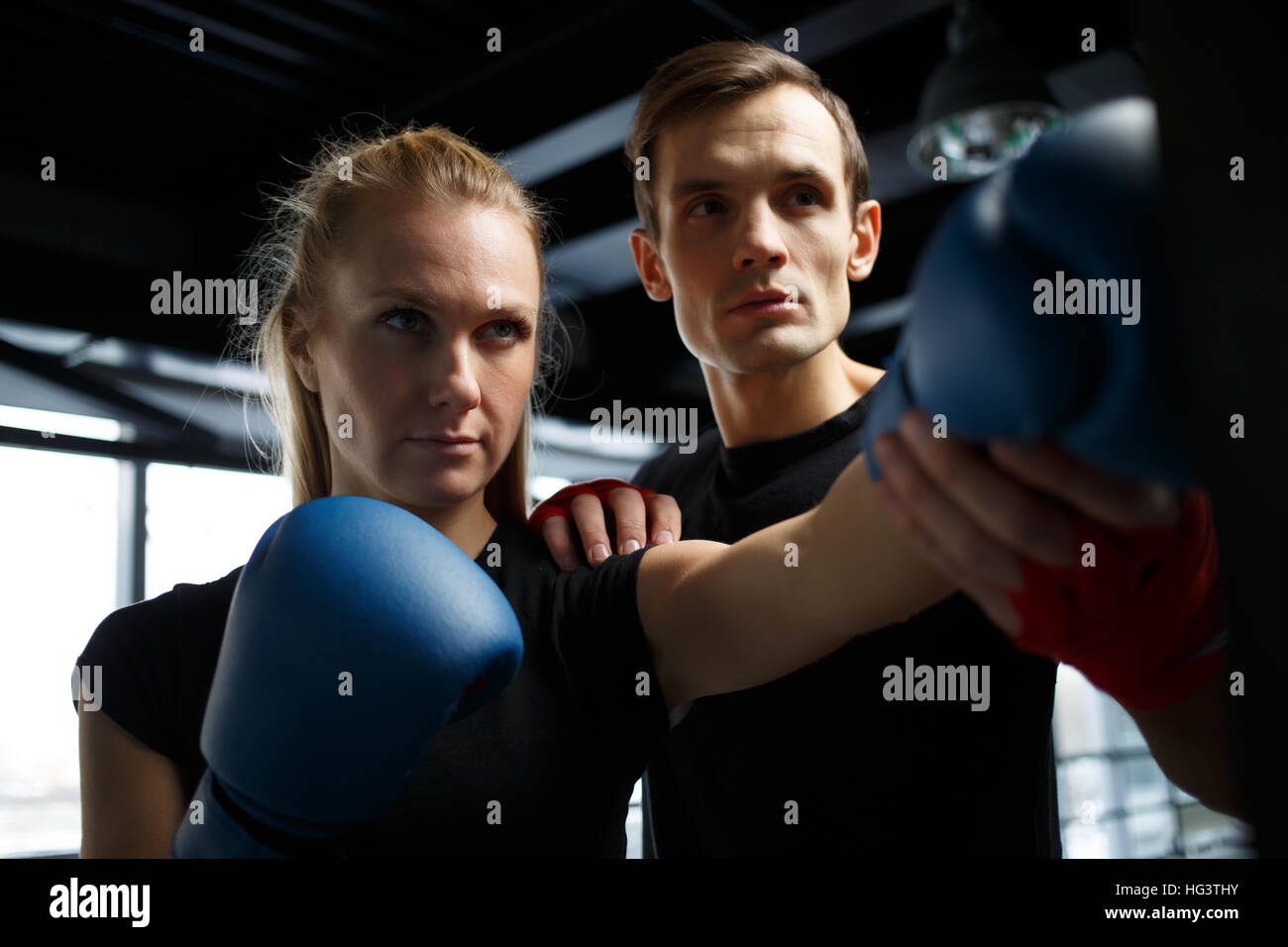 Young athletes training in boxing Stock Photo - Alamy