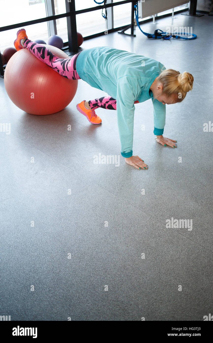 Photo of athlete on fitball Stock Photo - Alamy