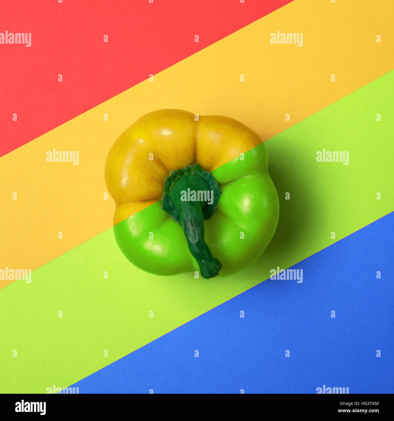 Multicolored paprika - Minimal design Stock Photo - Alamy