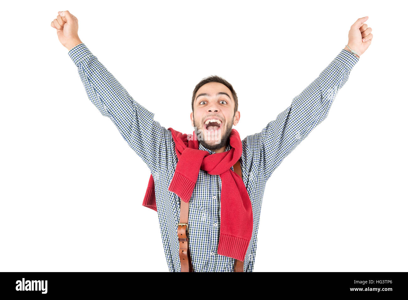 Young nerd posing isolated in a white background Stock Photo - Alamy